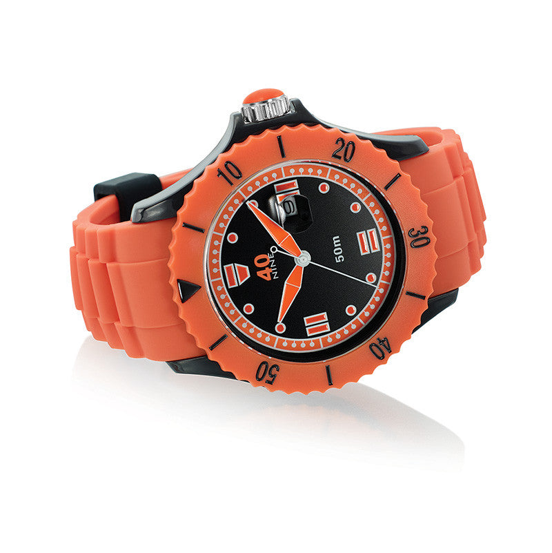 40Nine Extra Large 50mm Orange & Black Watch – 40nine-Watches